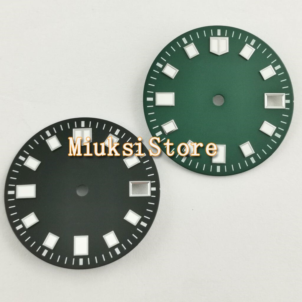 28.5mm black green watch dial spare parts fit for ... – Vicedeal