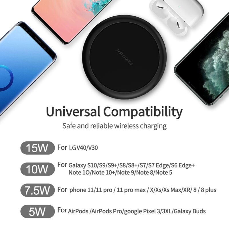 Ultra-thin Round PD 15W Desktop Wireless Charger M... – Vicedeal