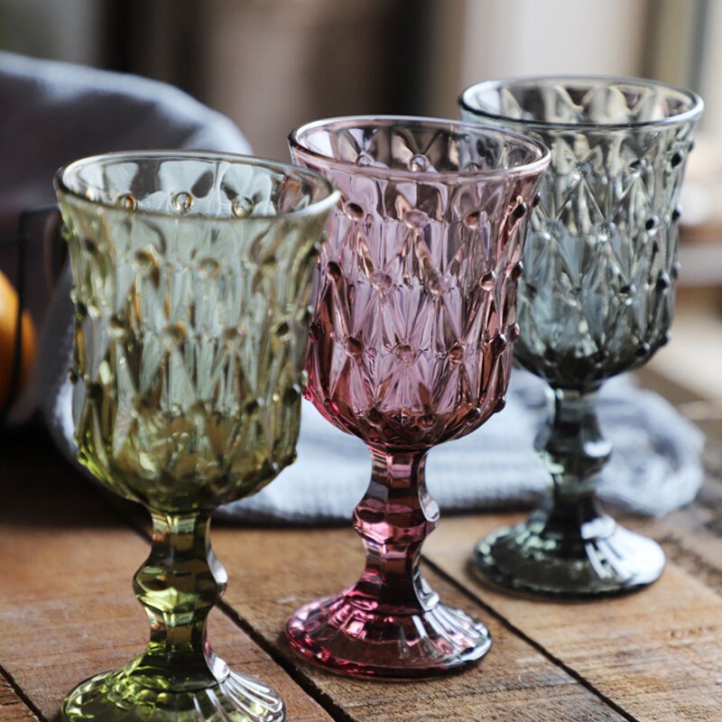 Colored Wine Glass Cup Wedding Decoration Green Pe... – Grandado