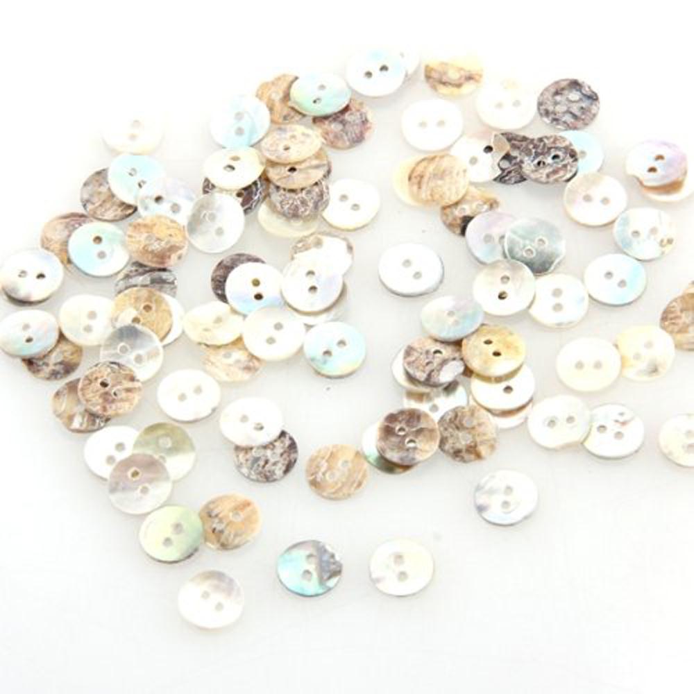 100 Mother of Pearl MOP Round Shell Sewing Buttons... – Grandado