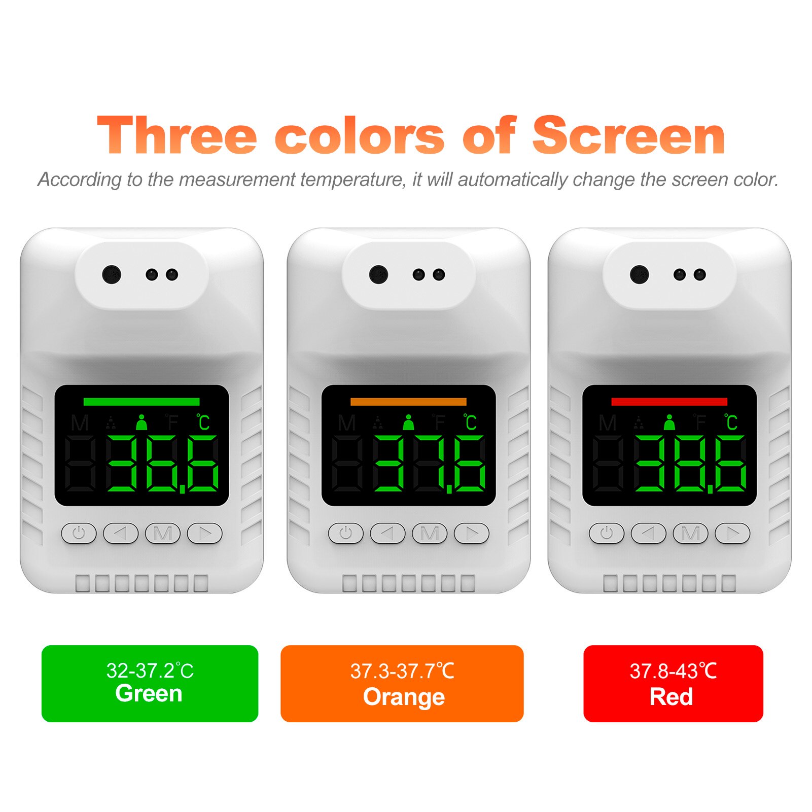 Non-Contact Digital Forehead Thermometer Wall-Moun... – Grandado