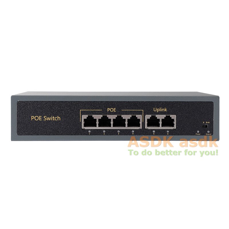 4+2 4-Port 10/100M POE Switch 60W 48V Power over E... – Vicedeal