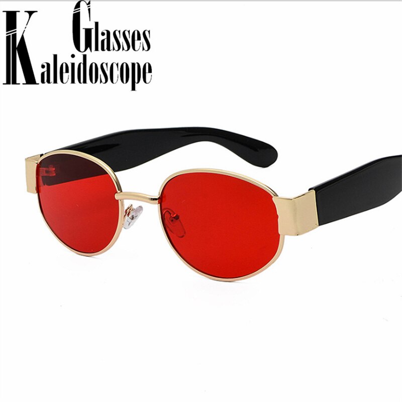 Vintage Oval Sunglasses Women 90s Classic Metal Su... – Grandado