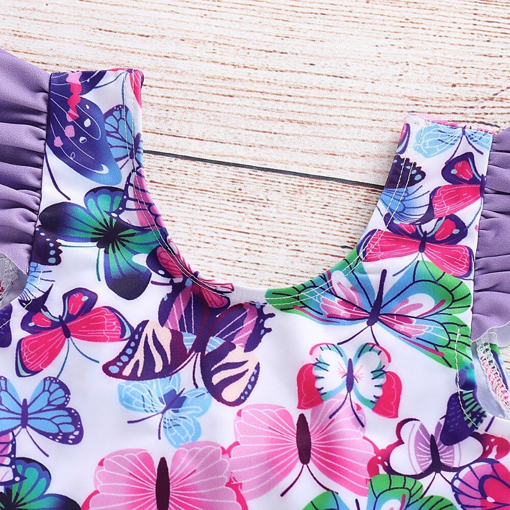 Baby Girl One Piece Monokini Ruffled Butterfly Pri... – Grandado
