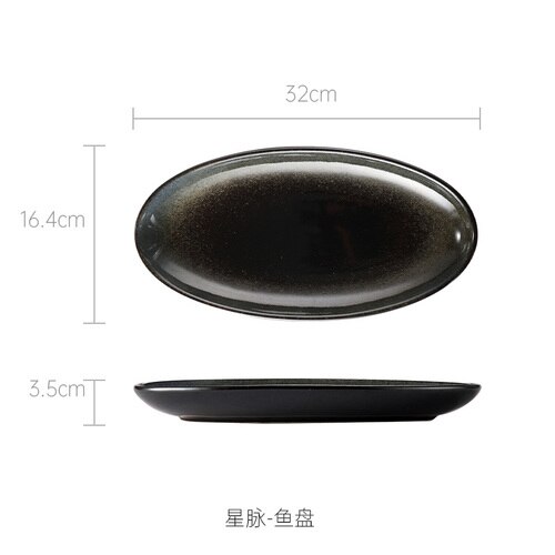 High-value Japanese fish plate large oval high-end... – Grandado