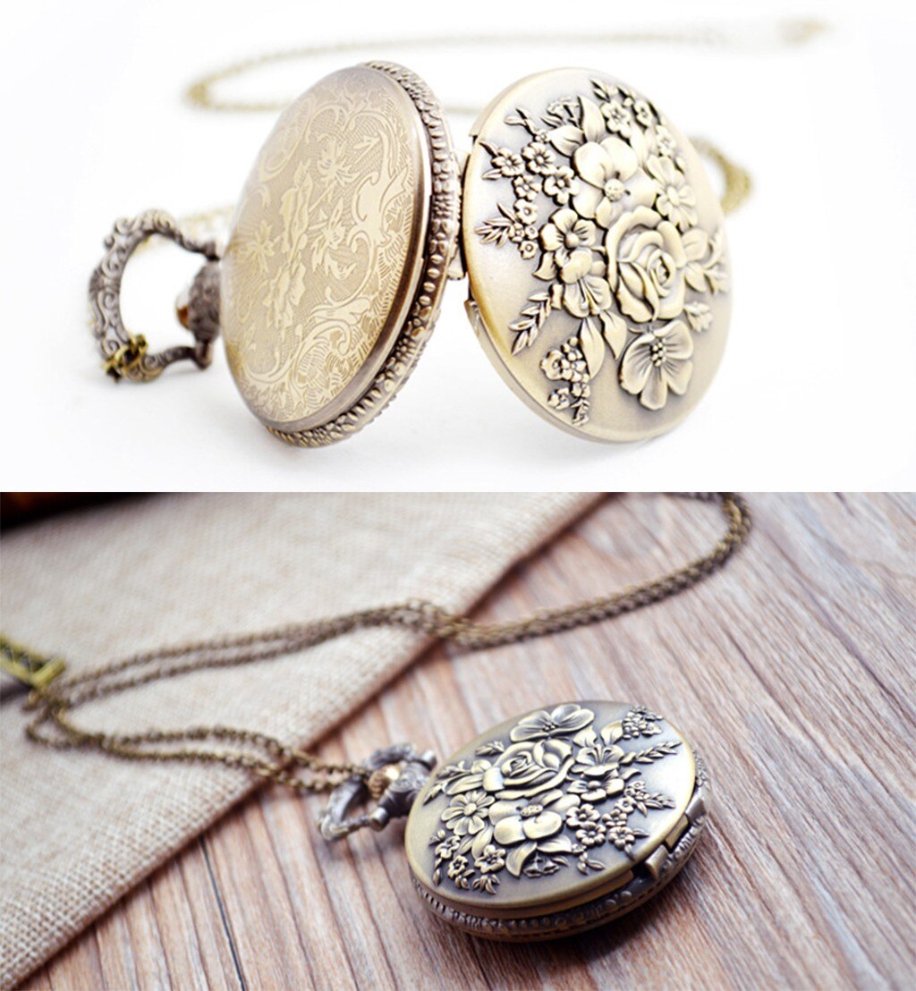 Roman Numerals Vintage Chain Pendant Flower Retro ... – Grandado
