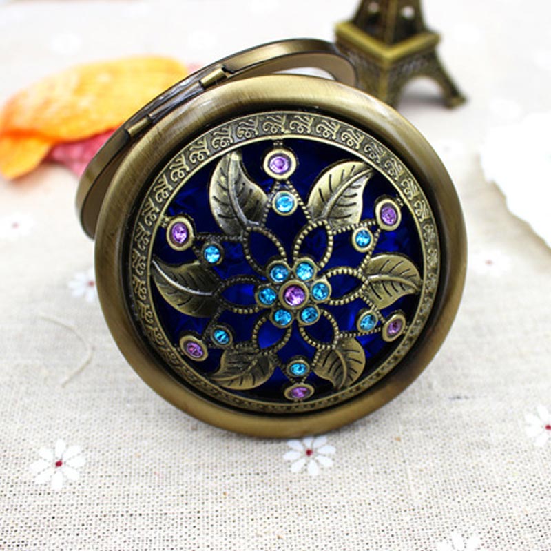 Folding Pocket Mirror Round Compact Double-sided V... – Grandado