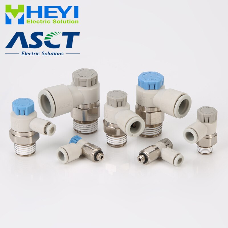 Pneumatic quick joint speed control valve L type φ... – Grandado