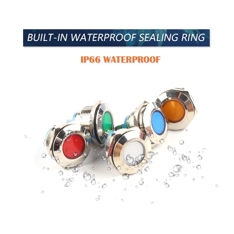 22mm Waterproof Metal Warning Indicator light with... – Grandado