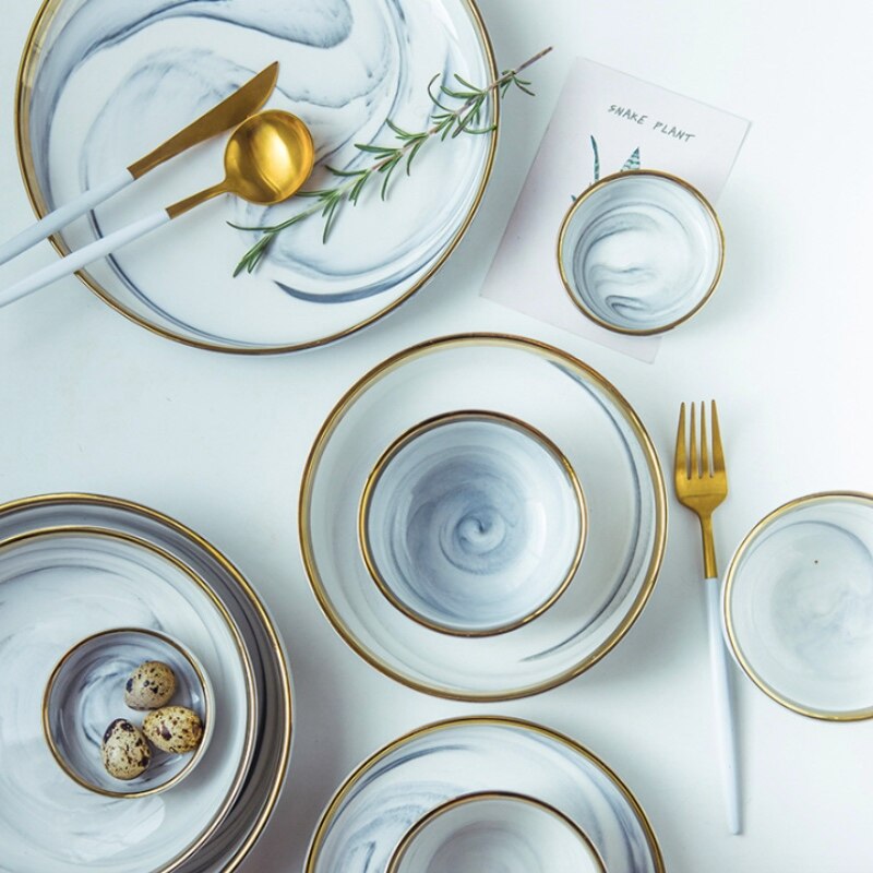 Dinner Plate Set Ceramic Kitchen Plate Breakfast T... – Grandado