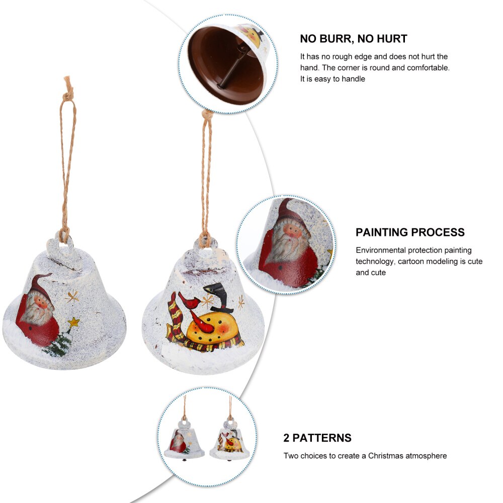 2Pcs Christmas Themed Bells Big Bells Iron Art Pen... – Grandado