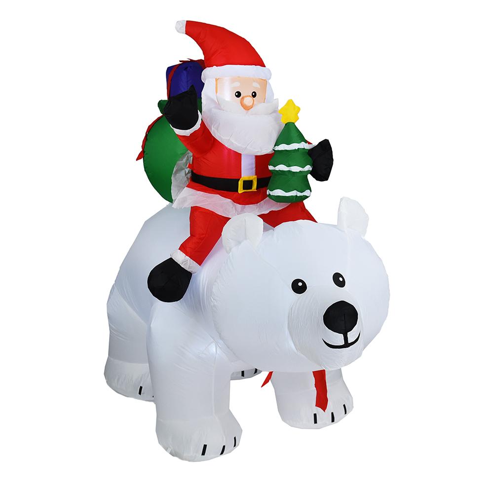 6FT Giant Inflatable Santa Claus Riding Polar Bear... – Grandado
