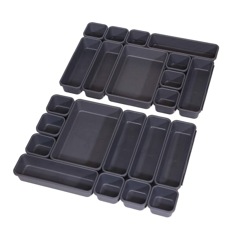 1 Set of 22 Interlocking Desk Drawer Organizer Tra... – Grandado