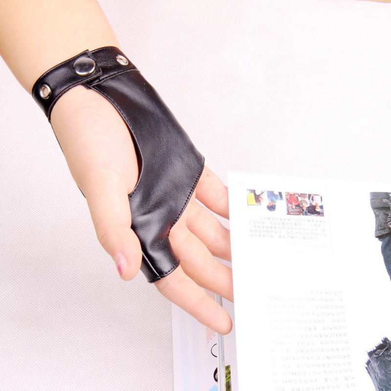 Unisex Punk Party Fingerless Leather Glove Women R... – Grandado