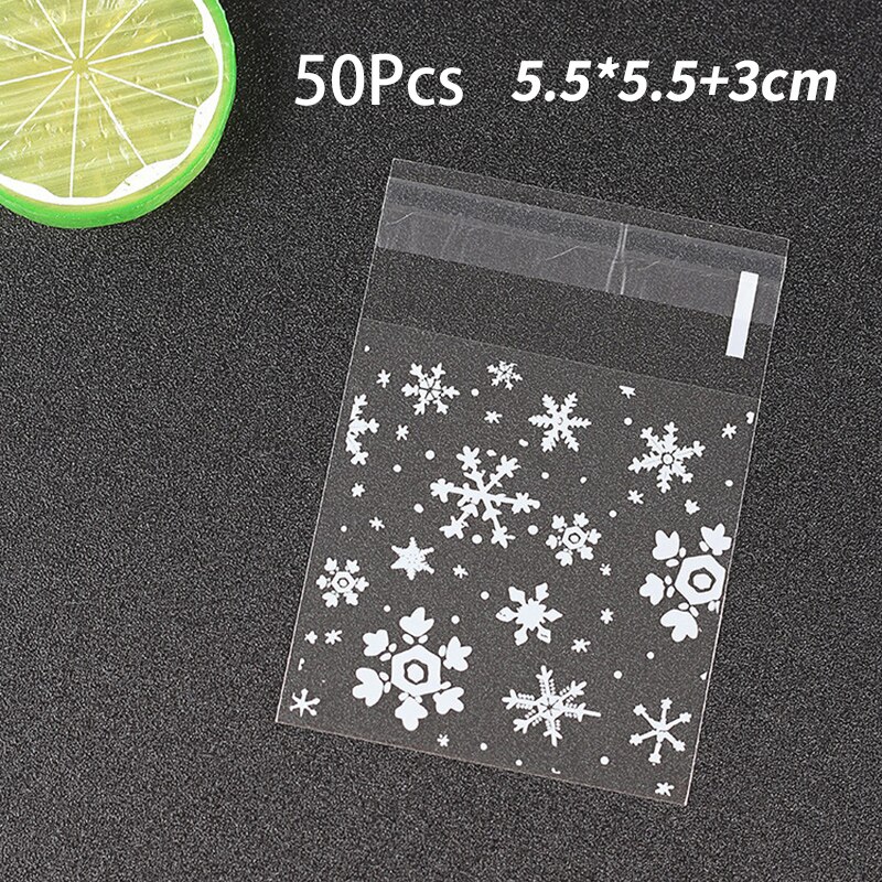 100Pcs/lot Snowflake Plastic Christmas Bag Transpa... – Grandado