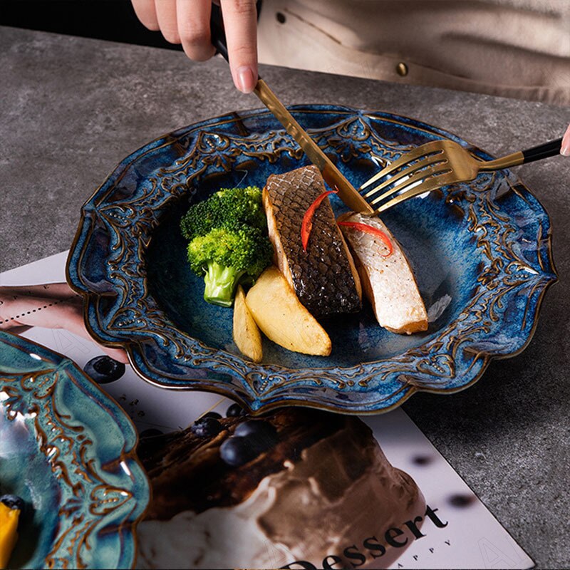 European Ceramic Plate Court Relief Decorative Fru... – Grandado