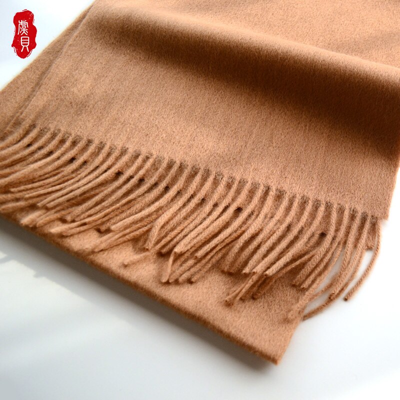 Camel wool scarf women narrow small cashmere scarv... – Grandado