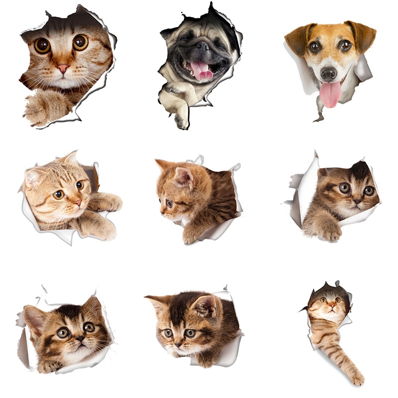 Katten Muurstickers Hond Wc Stickers Dieren Gat Vi... – Vicedeal