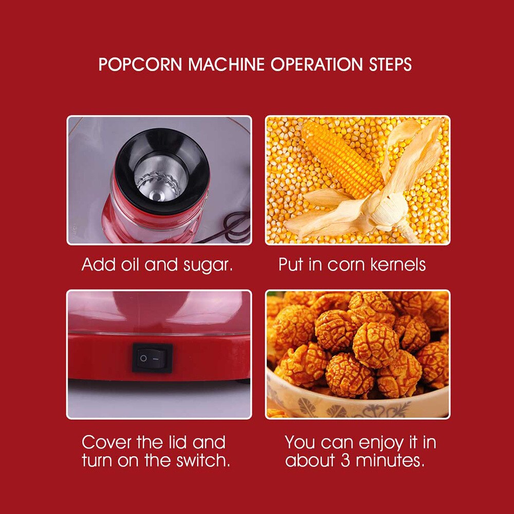 1200W Corn Popcorn Maker Electric Children's Autom... – Vicedeal
