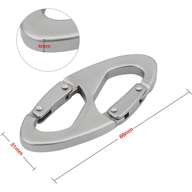 8 Shaped Carabiner Keychain Snap Clip Mini Durable... – Grandado
