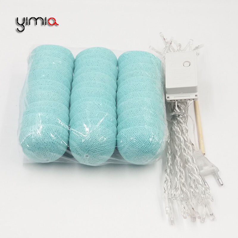 5m 20 Light Blue Cotton Balls LED String Fairy Lig... – Grandado