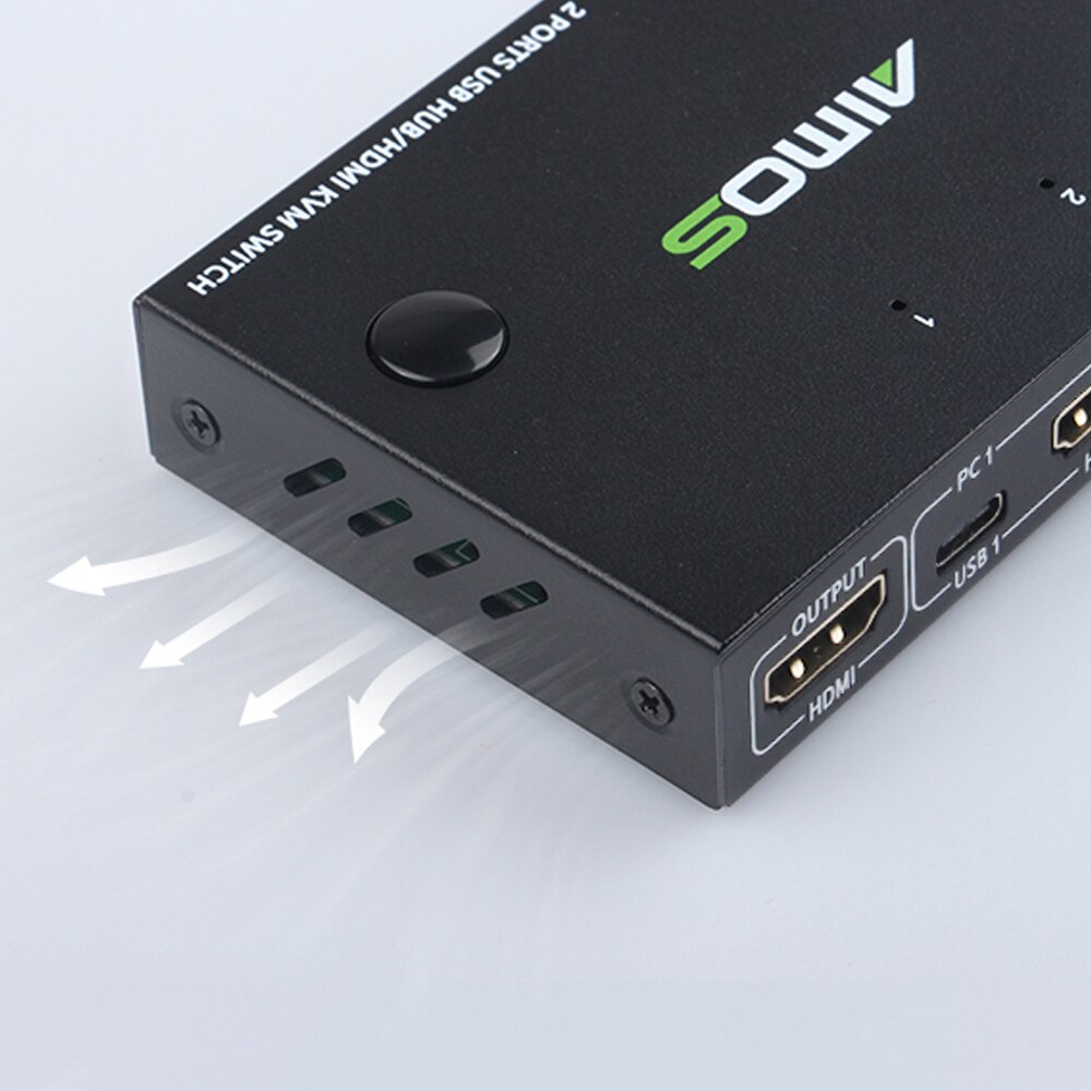 TOMLOV HDMI KVM Switch HUB 2 Port Selector for 2 P... – Grandado