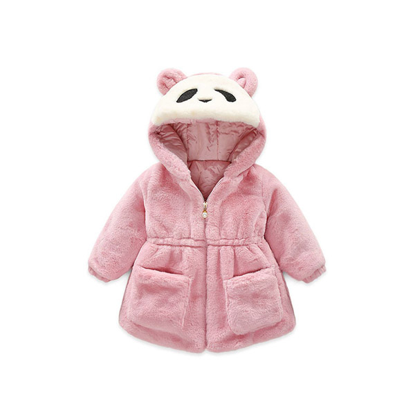 Girl's long coat is thick in imitation of fur ... – Grandado