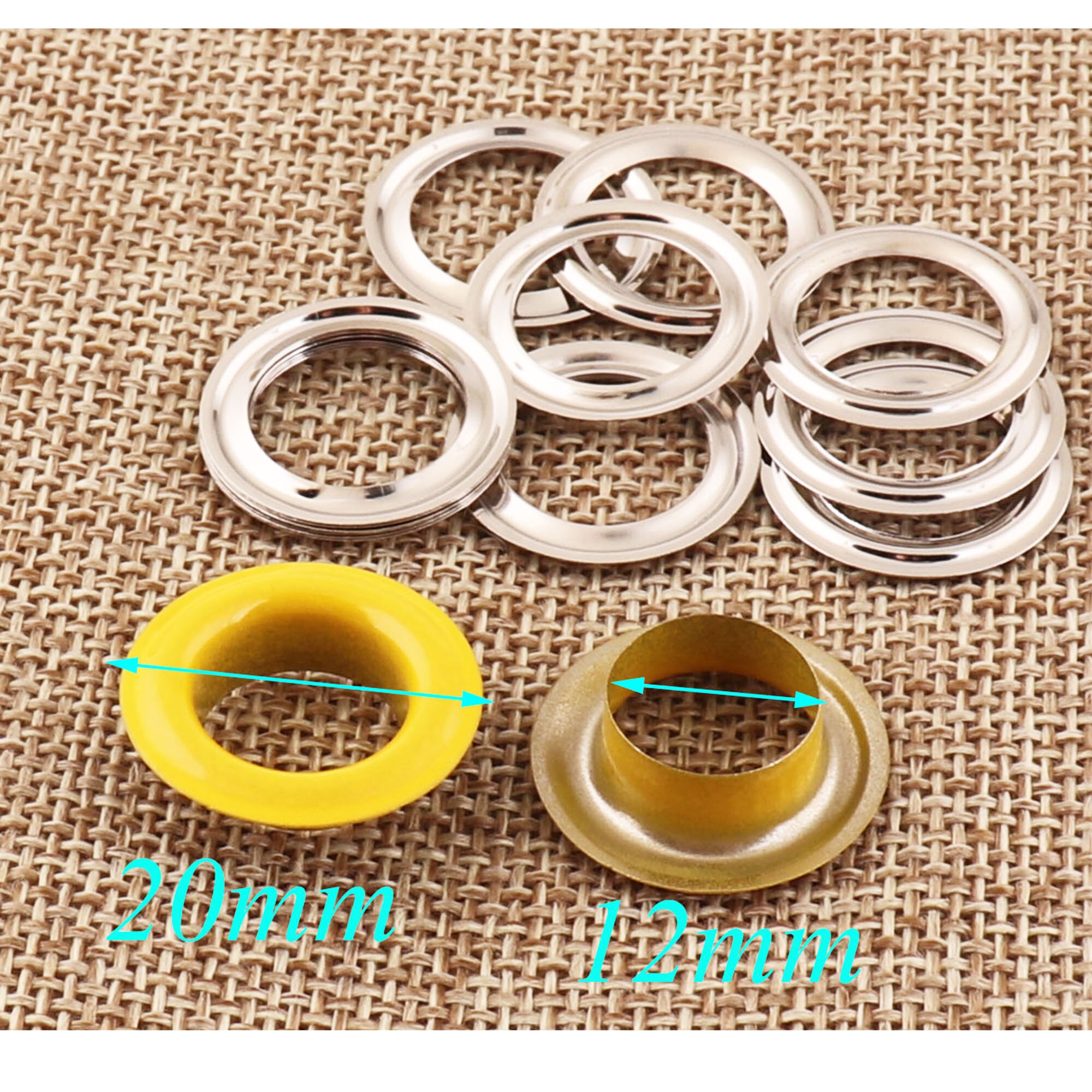 100 stk gule metaløjer og huler, øjenringe gennems... – Grandado