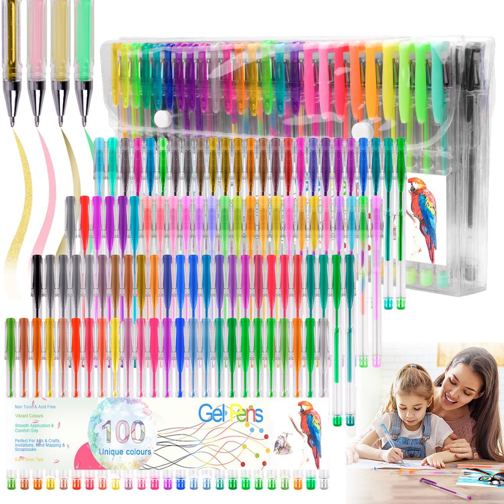 Adult Coloring 24-120 Colors Set with Glitter Meta... – Vicedeal