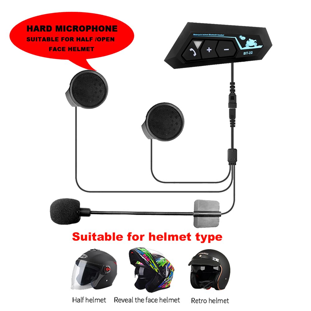 Moto Helm Headset Bluetooth 5.0 Motorfiets Oortele... – Grandado