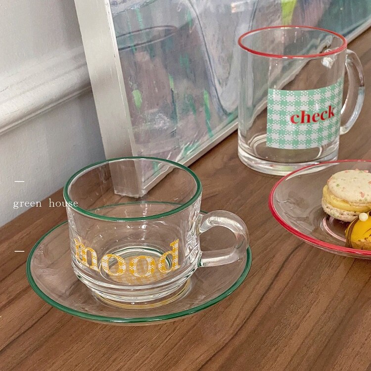 Transparent Glass Coffee Cup and Saucer Set Cute S... – Grandado