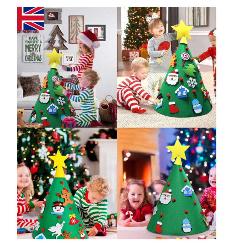 DIY Felt Christmas Tree Toddler Year Craft Toys Ki... – Grandado