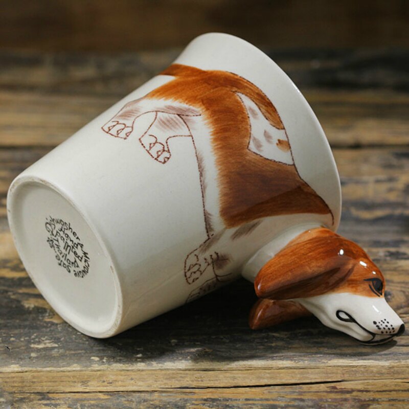 cute cartoon 3D coffee cup Basset Hound dogs cup f... – Vicedeal