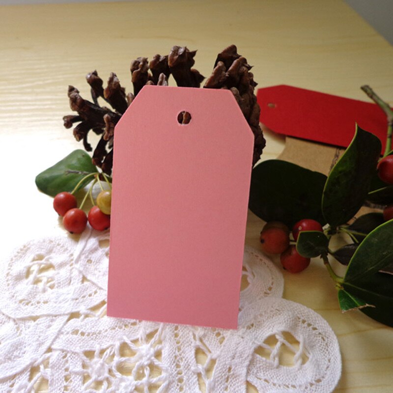 50pcs Light Pink Paper Blank Tags Hang Tag Retro K... – Grandado