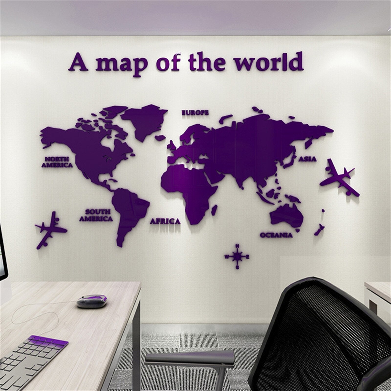Mapa del mundo de tipo europeo para decorar las pa... – Grandado