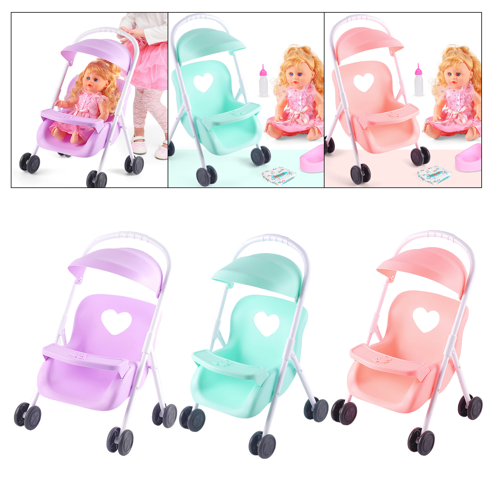 Infant Doll Stroller Foldable Pushchairs Prams Toy... – Grandado