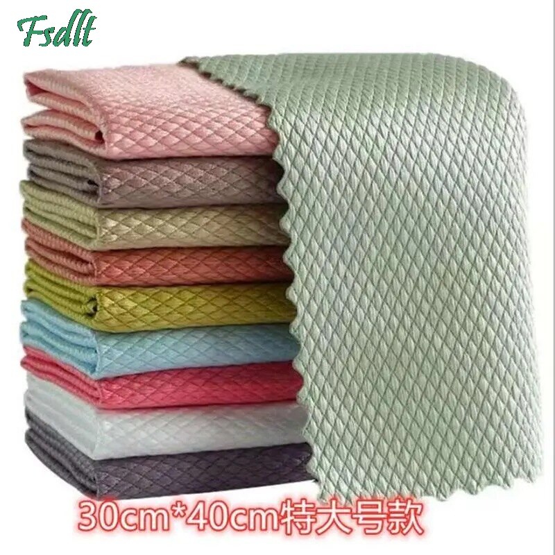 1Set/3 Pcs Fish Scale Rag For Glass Kitchen Towel ... – Vicedeal