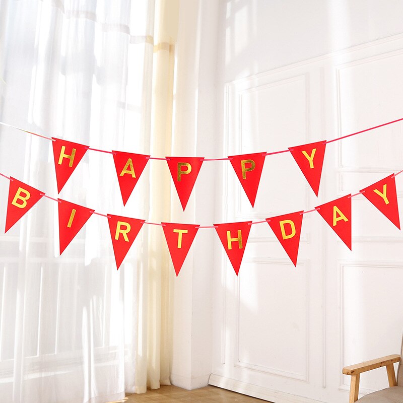 Triangle Flags Birthday Party Banners for Kids Col... – Grandado