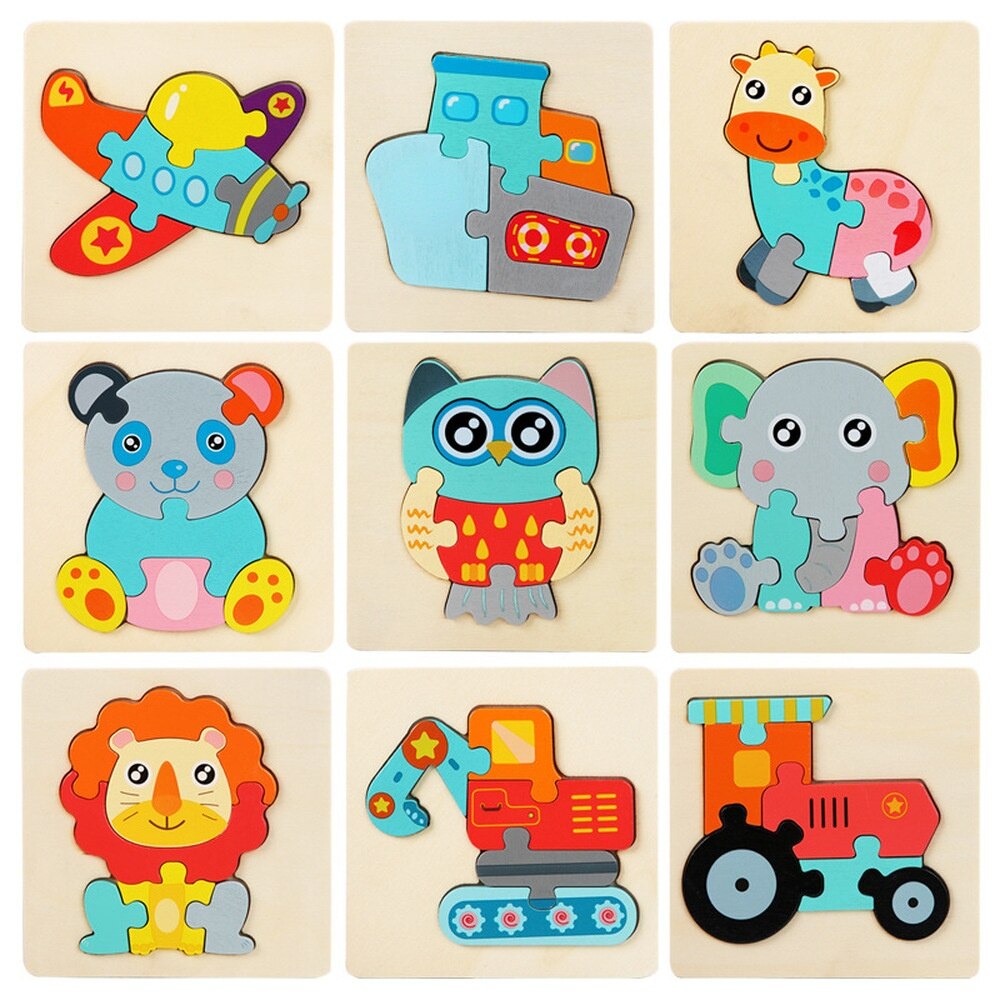 3D Houten Puzzel Kinderen Speelgoed Dier Verkeer H... – Vicedeal