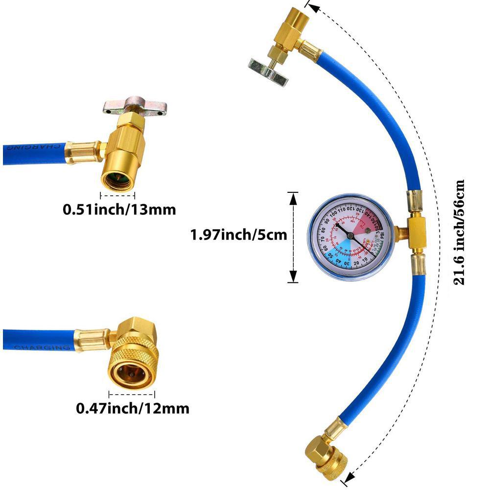 3Pcs/Set Inflation Hose with Gauge BPV31 Valve R12... – Grandado