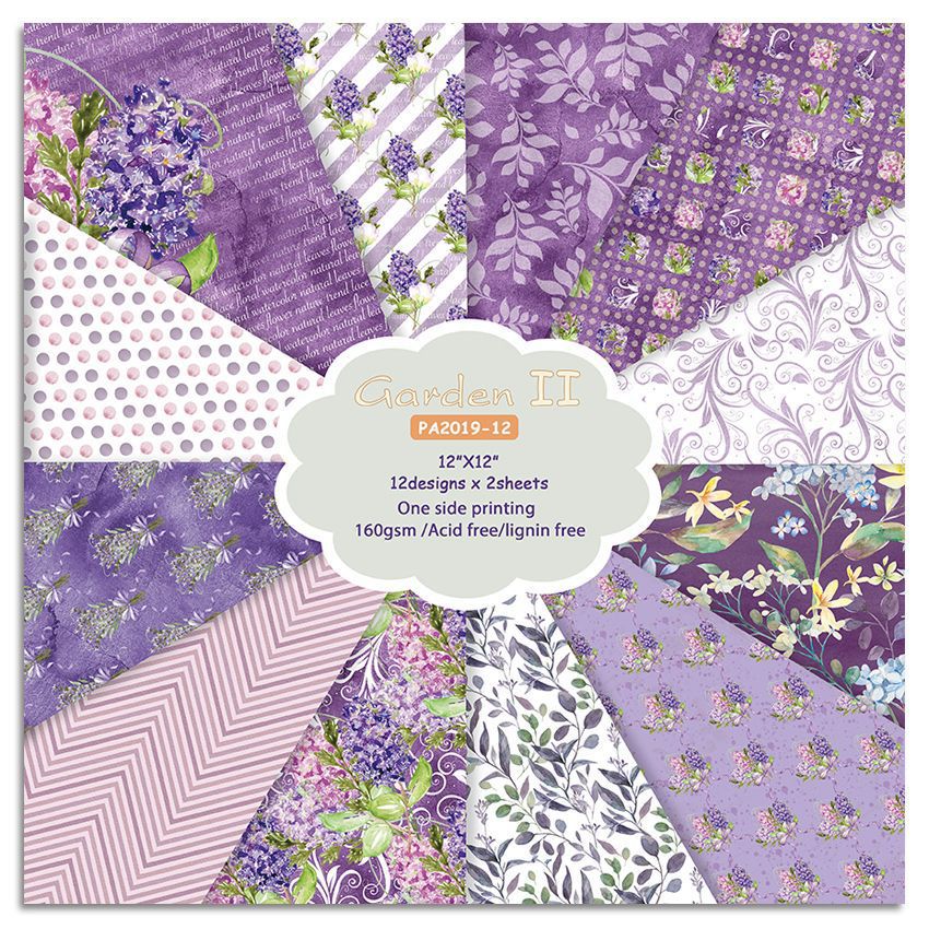 24 Sheet 12"X12" Purple Garden Craft Pap... – Grandado