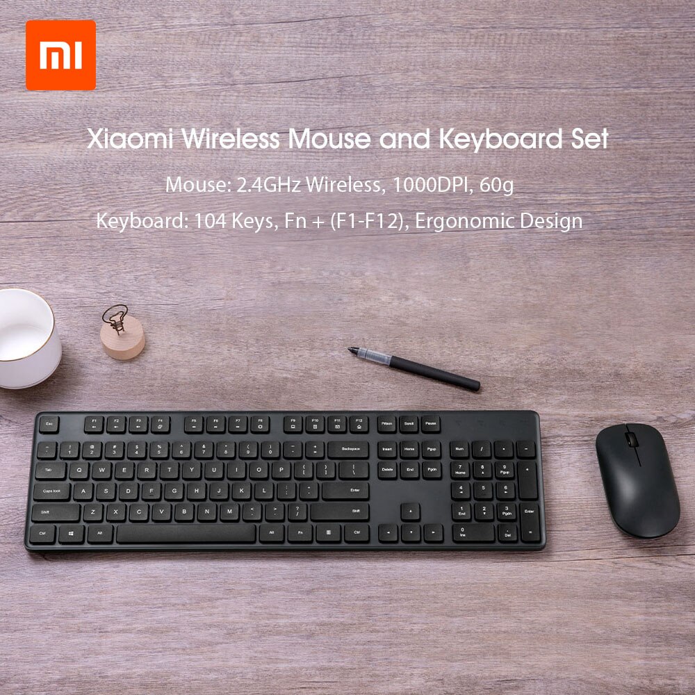 Xiaomi Mi Wireless Mouse Keyboard Set 2.4GHz 1000D... – Grandado