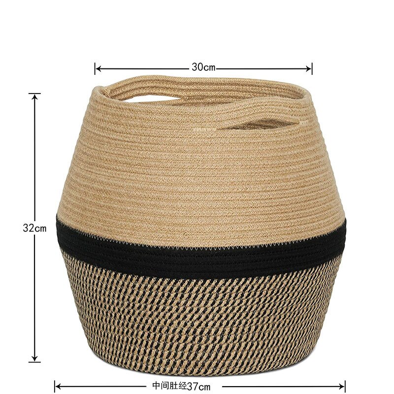 Hand-woven Storage Basket Cotton Rope Art Storage ... – Vicedeal