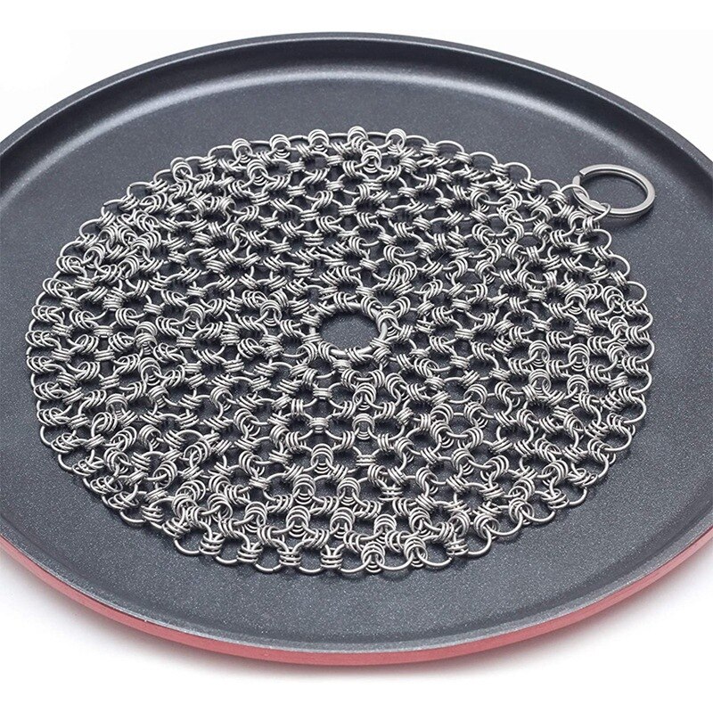 Cast Iron Cleaner,Stainless Steel Chainmail Scrubb... – Vicedeal