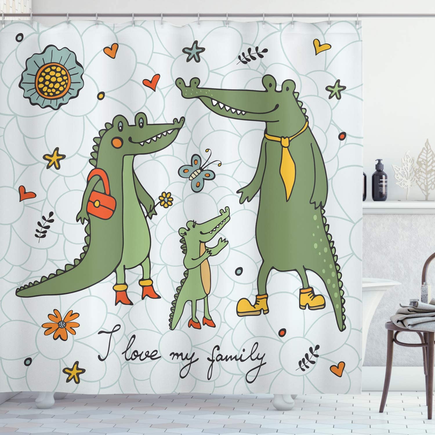 Family Shower Curtain I Love My Family Theme Hand ... – Vicedeal