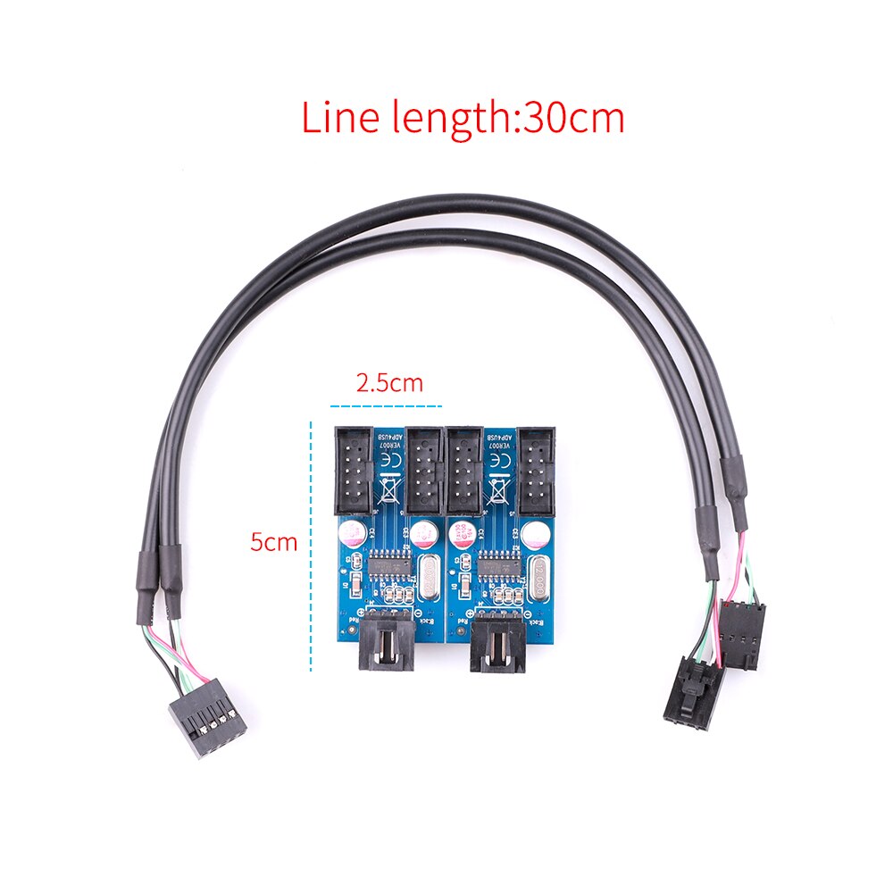 9Pin Usb Header Mannelijke 1 Naar 2/4 Female Exten... – Vicedeal