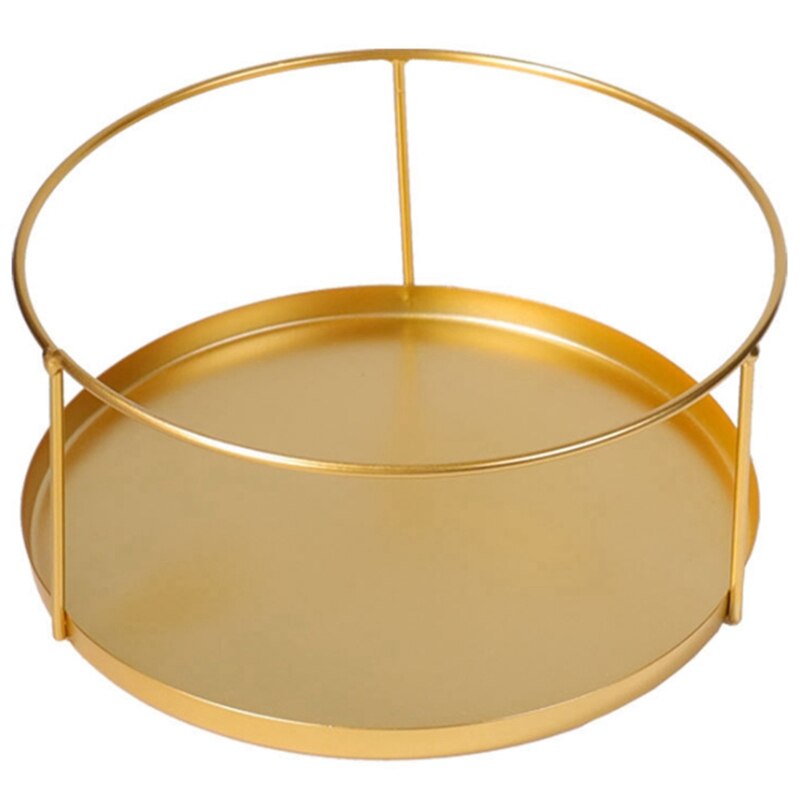 Round Single-Layer Iron Tray Fruit Tray Girl Deskt... – Grandado