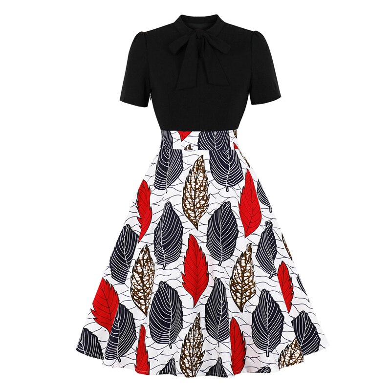 Tonval Strikje Hals Hoge Taille Multicolor Print P... – Vicedeal