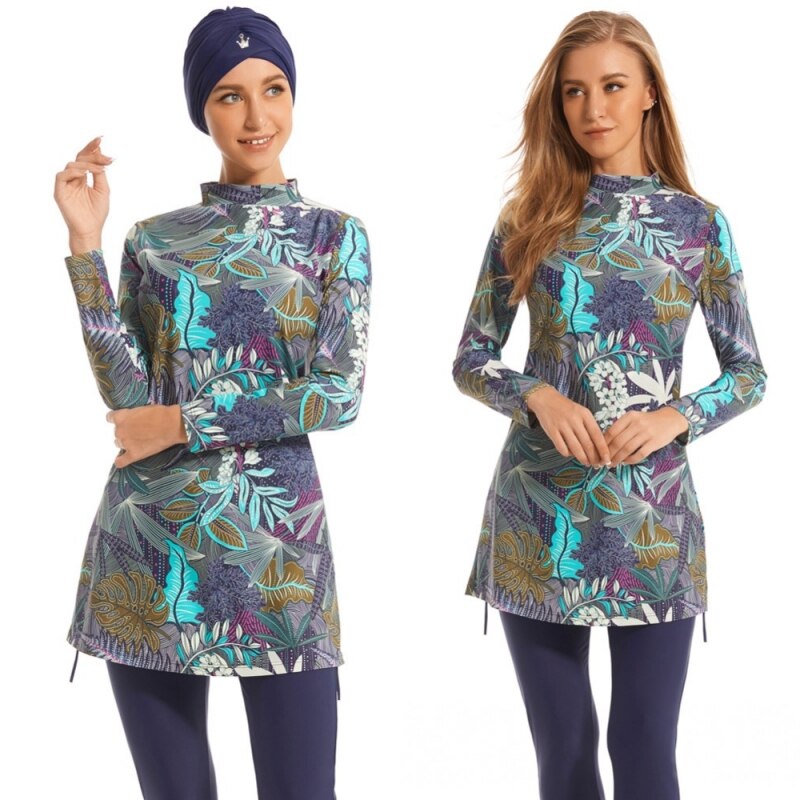 Maxi Musilm Floral Print Swimwear Summer Women Plu... – Vicedeal