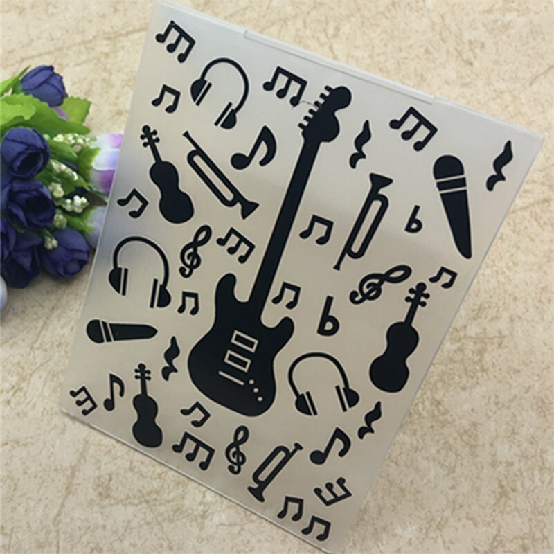 Guitar music birthday Plastic Embossing Folder For... – Grandado